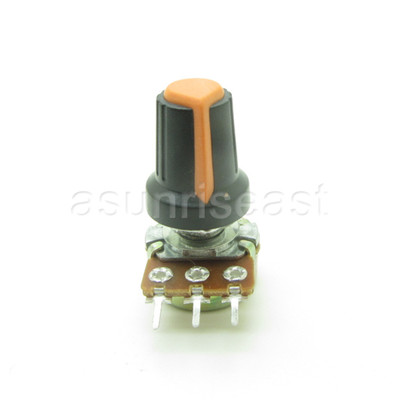 10 X 5K Ohm Linear Taper Potentiometer B5K Panel Pot + Orange Black ...