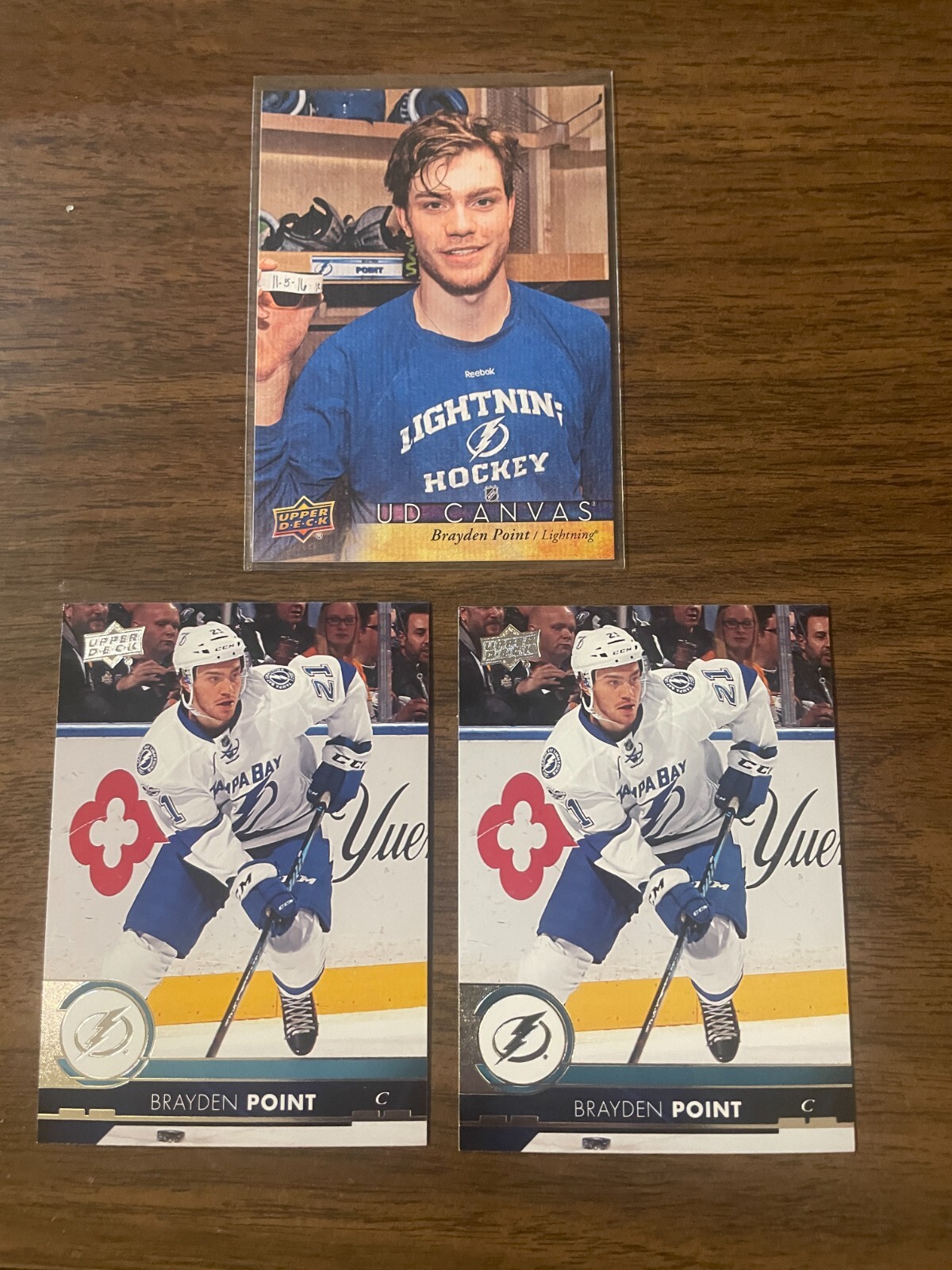 Brayden Point 3 card lot 2017-18 Upper Deck #167 #C75 Tampa Bay ...