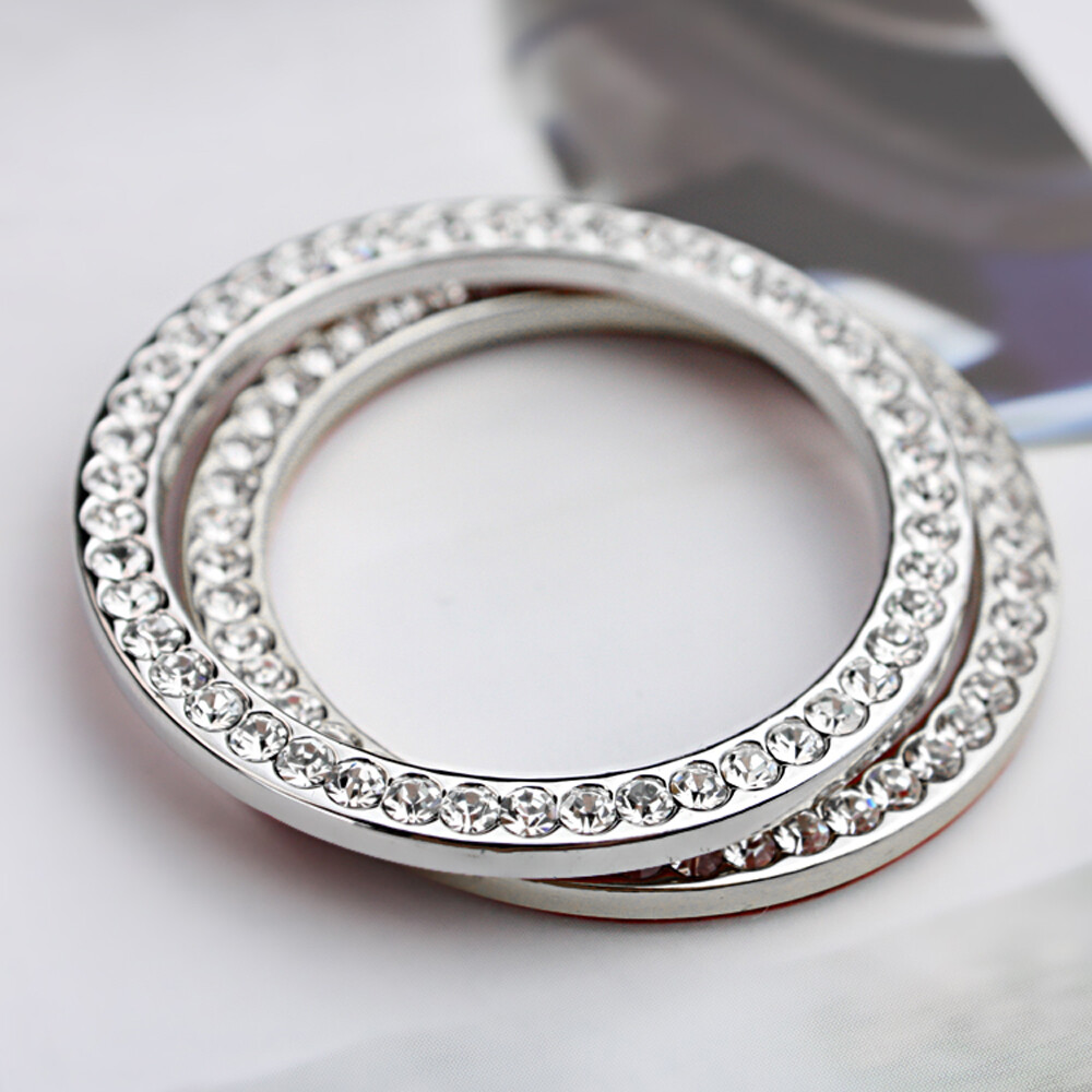 For Car SUV Bling Decorative Accessories Start Switch Button Silver ...