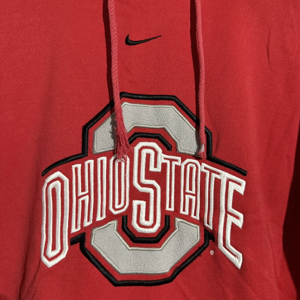 Ohio State Buckeyes Hoodie Mens Red Nike Sweatshirt Sweater Center ...
