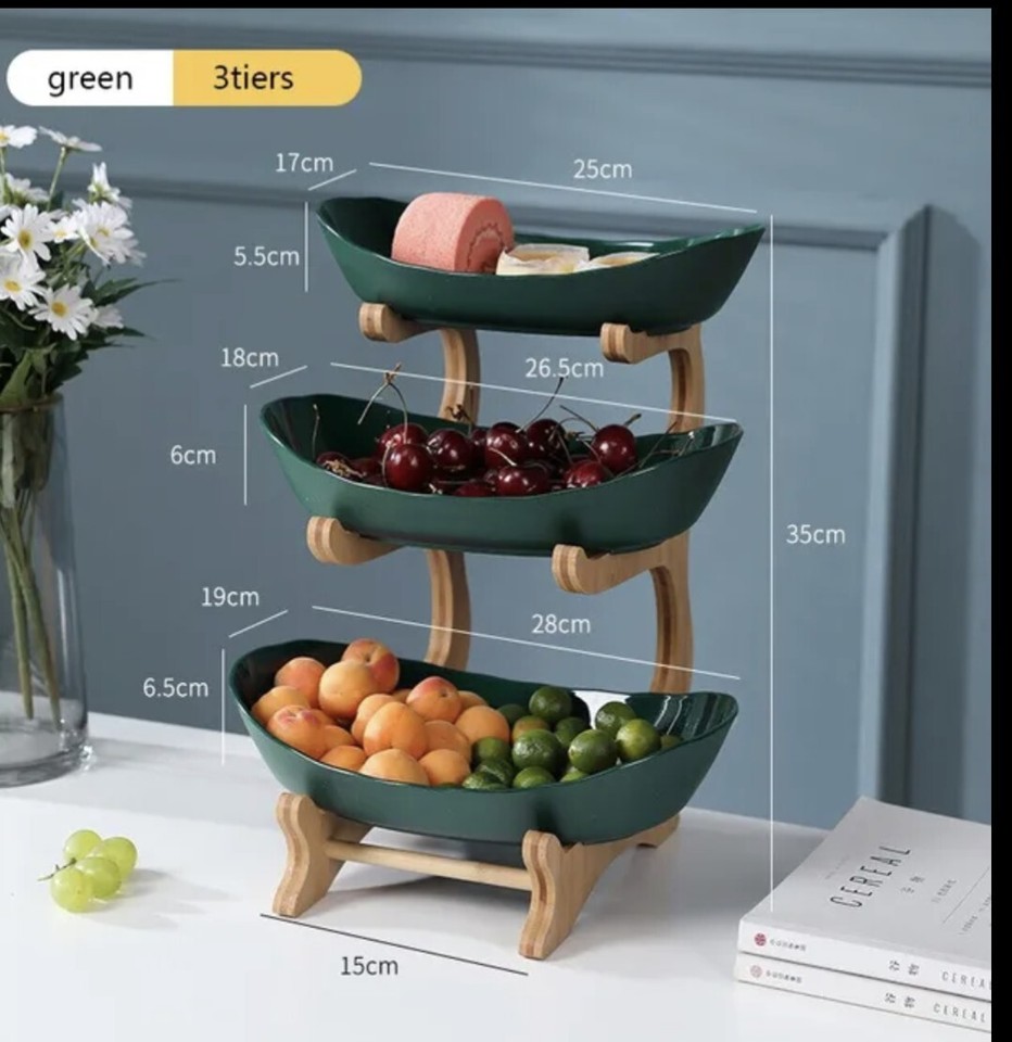 2/3 Tier Fruit Storage Basket Bowl Holder Vegetable Utility Rack ...