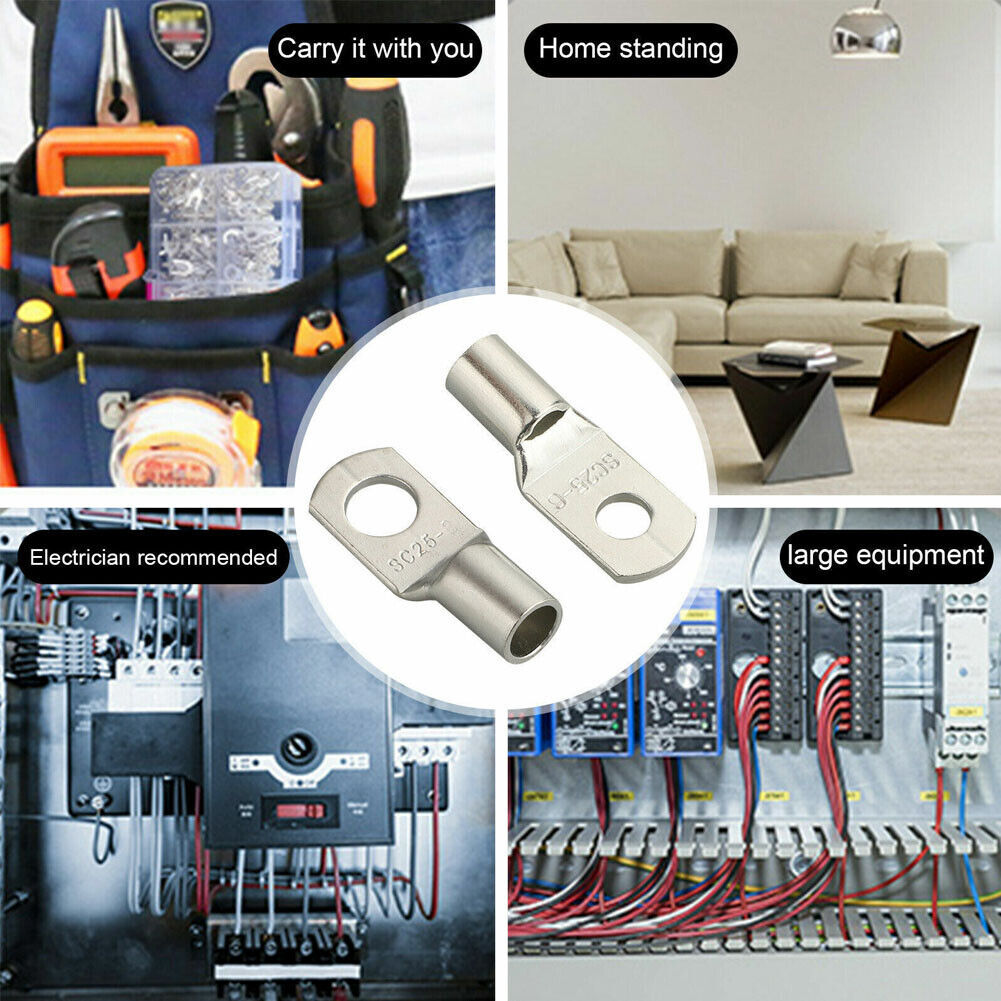 240PCS Copper Tube Terminals Kit Battery Welding Cable Lug Ring Crimp ...
