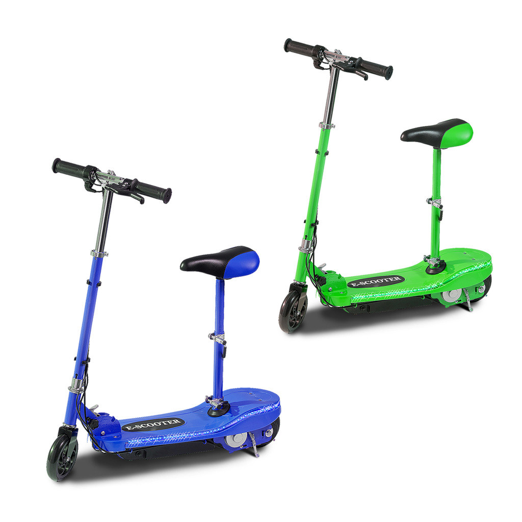 Kids Electric E Scooter Lights Up LED Ride On 120w Rechargeable Seat ...