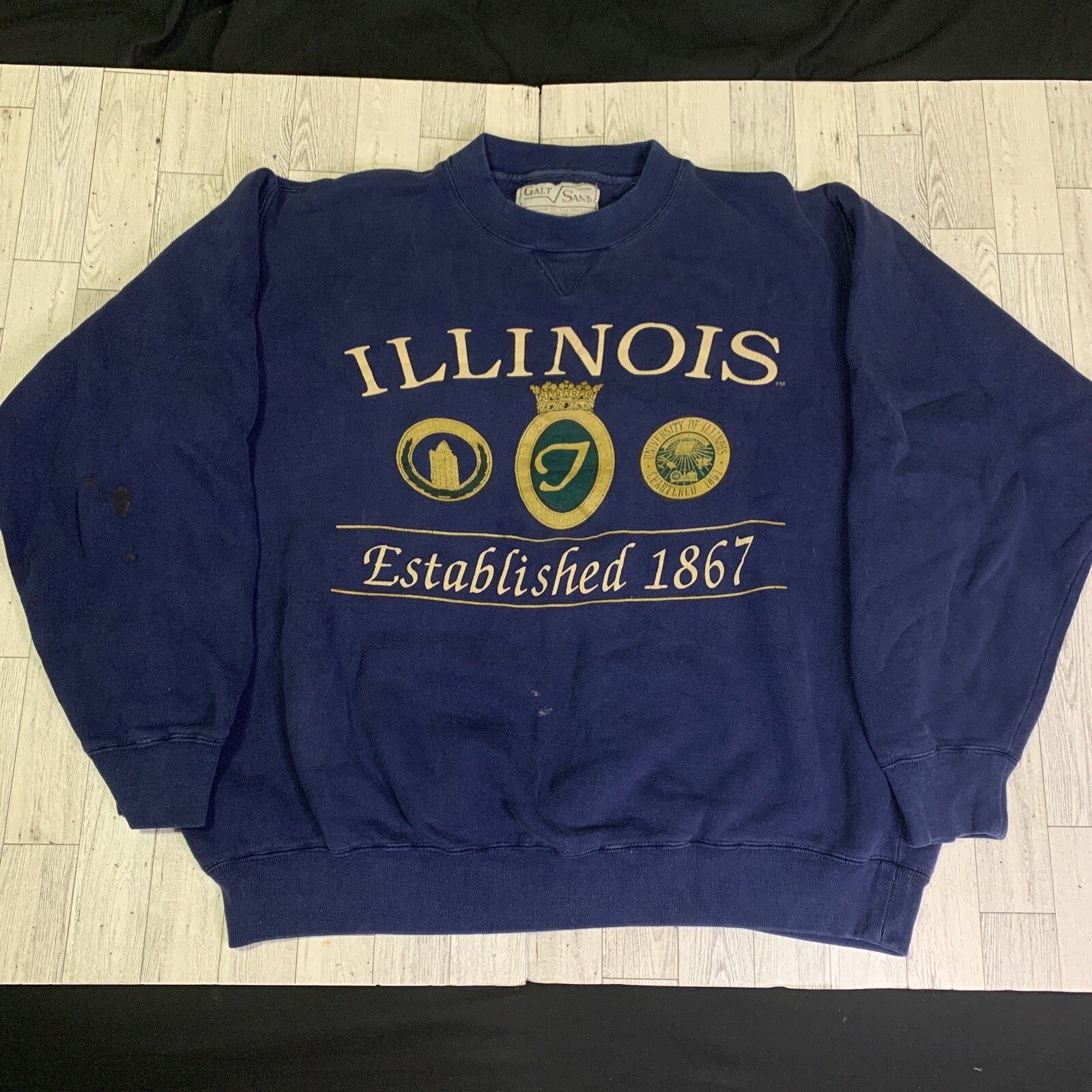 Vintage University Of Illinois Crewneck Sweatshirt size Xl Navy Blue | eBay
