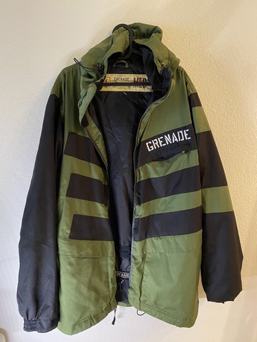 Grenade Fatigue Project Mens Medium Snowboard Jacket Green & Black with ...