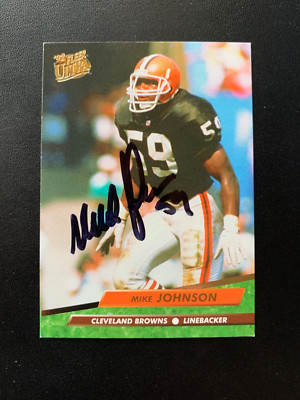 Mike Johnson Signed 1992 Fleer Ultra #69 Card Cleveland Browns ...