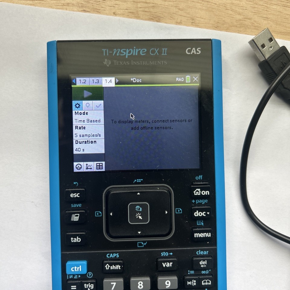 Texas Instrument TI Nspire CX II CAS Graphing Calculator W Cable ...