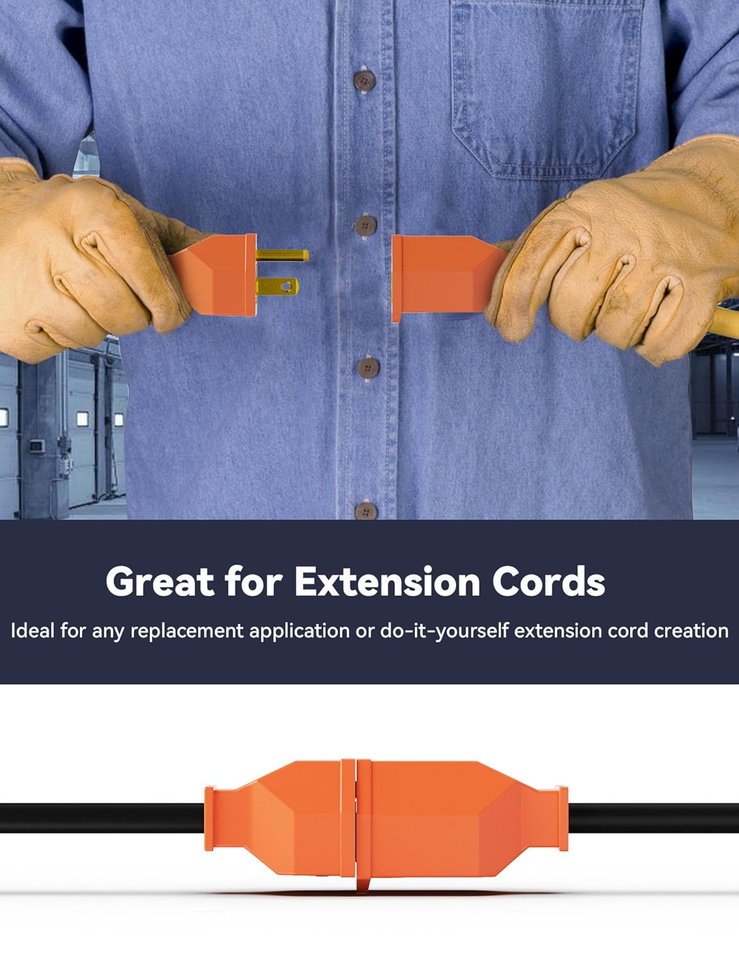 Extension Cord Ends - Male and Female Replacement Plug and Connector ...