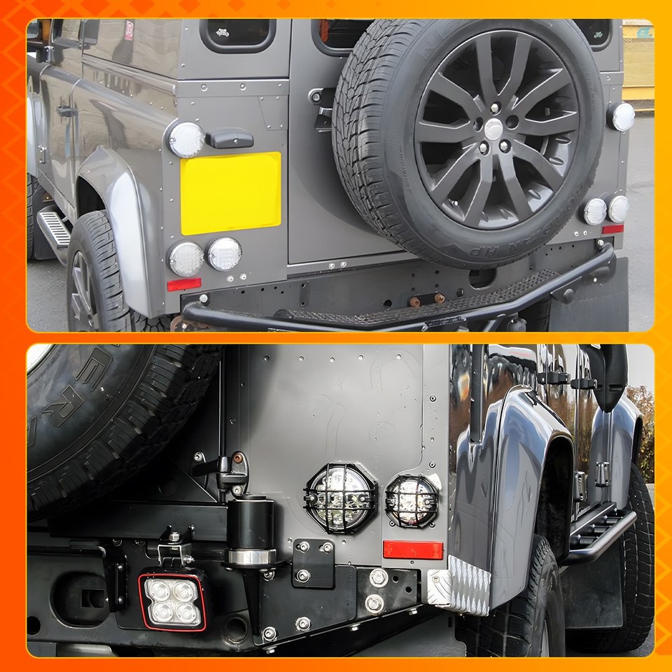 2PCS For Land Rover 90/110 Defender 95mm Amber LED Fog Reverse Lights ...