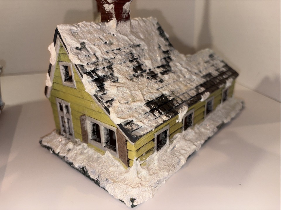 Vintage Ceramic Christmas Village Byron Molds 4 Piece Hand Painted 1970 ...