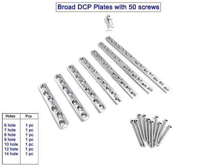 Broad DCP plates set of 7 pcs with 50 (4.5mm) cortex screw veterinary ...