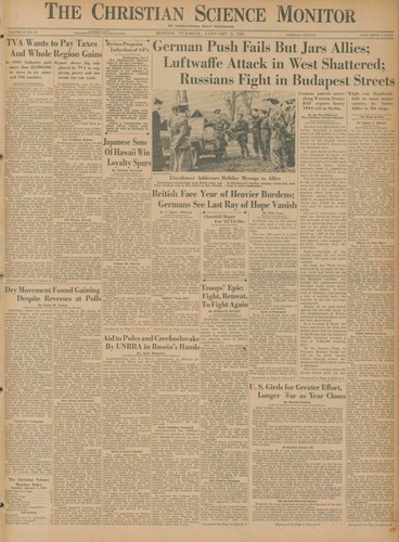 January 2, 1945 WWII Original Birthday Int. Newspaper - RUSSIA FIGH IN ...