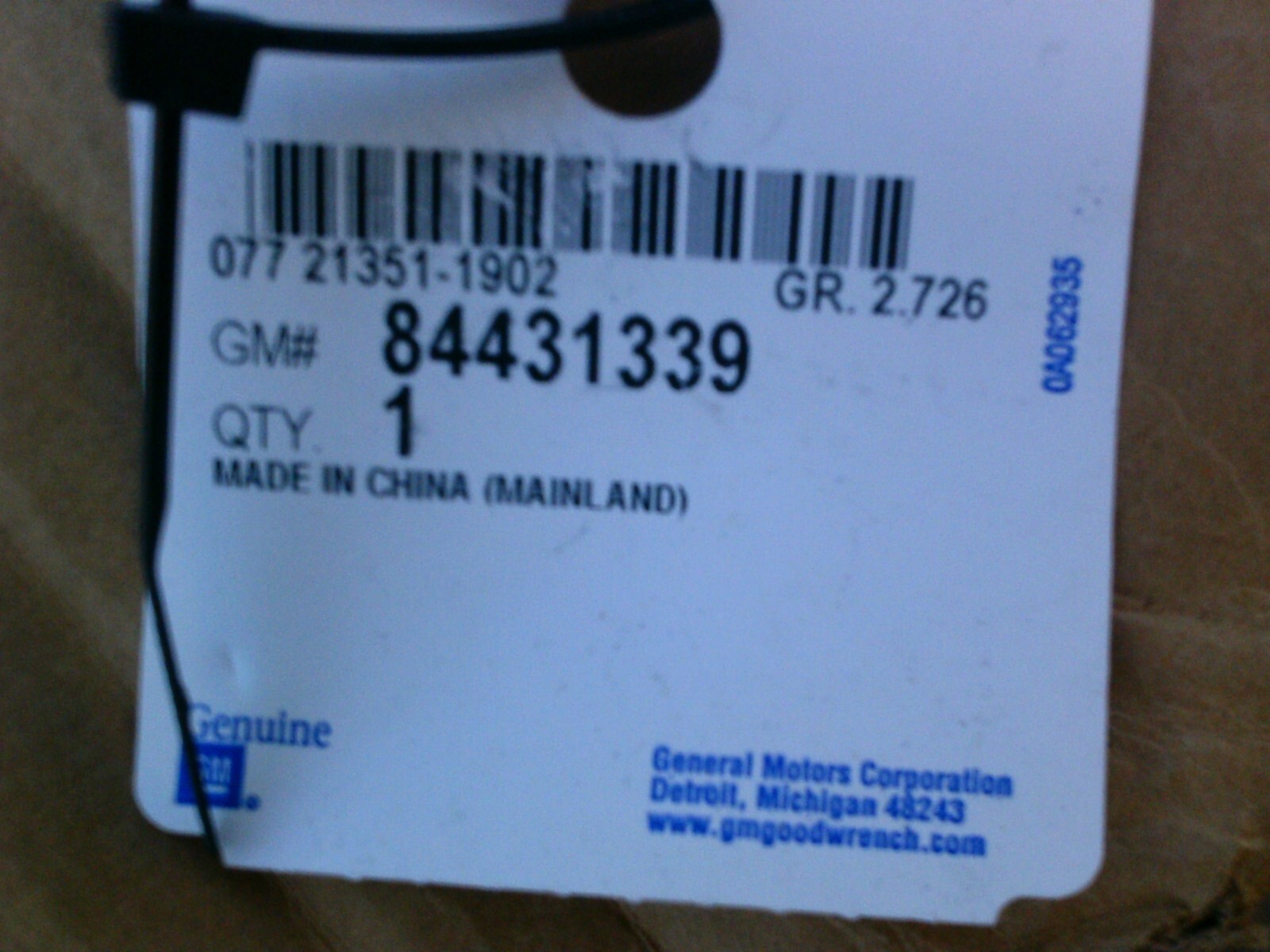 GM LH Headlamp Bracket - 84431339 OEM (11UPD) | eBay