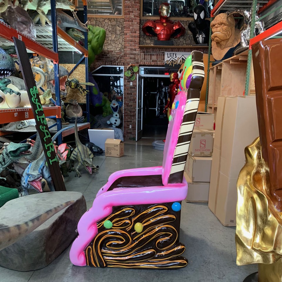 King Candy Throne Chair Life Size Resin Statue Restaurant Theme Decor ...