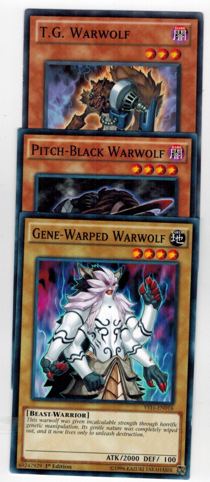 Pitch-Black WarWolf + T.G.Warwolf +Gene-Warped Warwol YS16 Set 1st mint ...