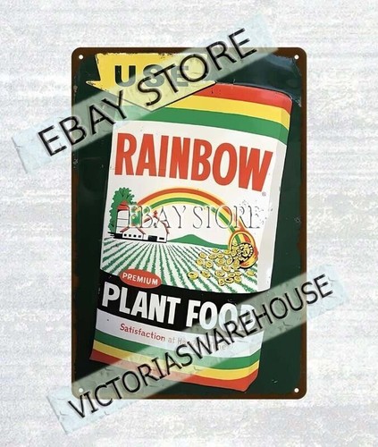 Rainbow Plant Food Fertilizer farming barn ranch metal tin sign pub ...
