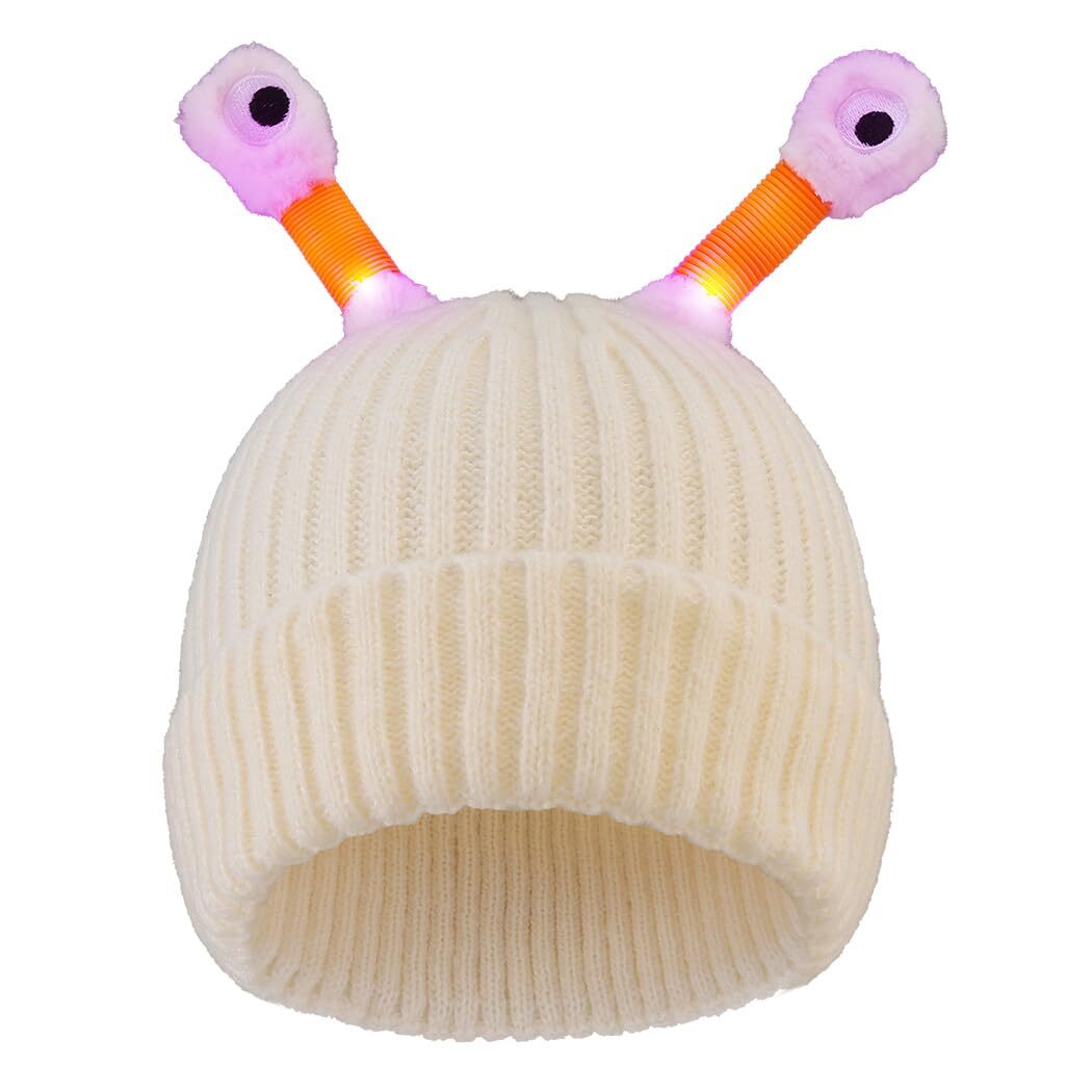 Light Up Funny Beanie Hat Glowing Monster Knitted Hats LED Tentacle ...