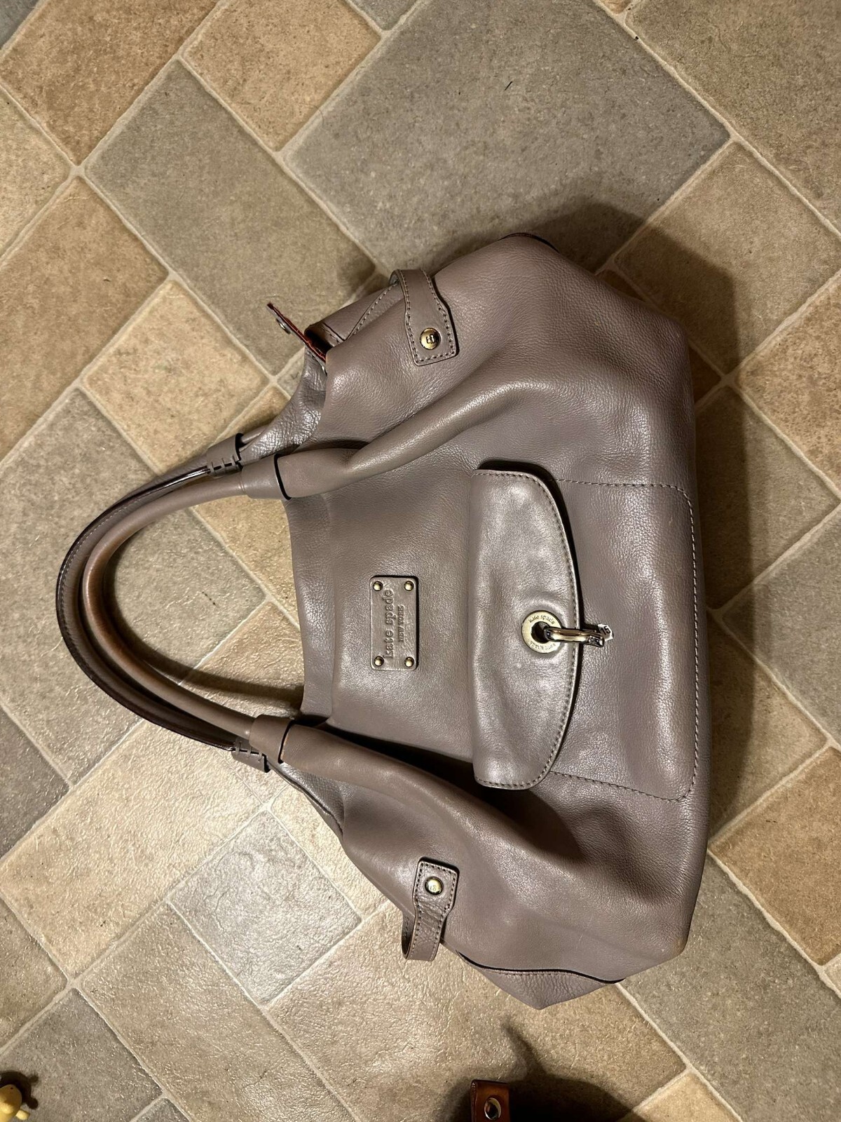 Vintage y2k 2000’s Kate Spade faux leather, gray medium Handbag | eBay