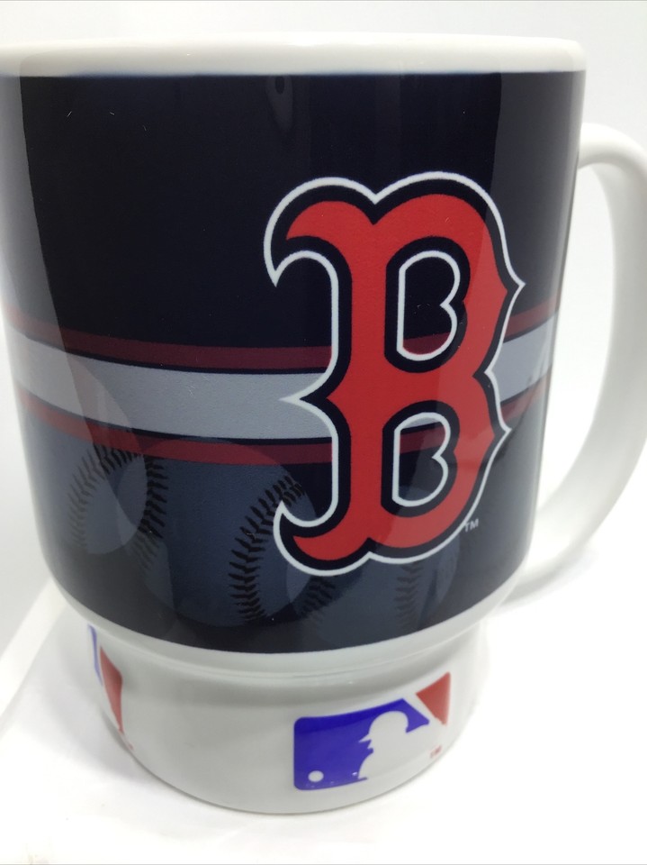 BOSTON RED SOX BASEBALL COFFEE MUG. EMBOSSED BOSTON MLB BASEBALL MUG ...