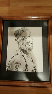 DENNIS RODMAN PENCILS DRAWING PRINT ? ART CHICAGO BULLS DETROIT PISTONS ...