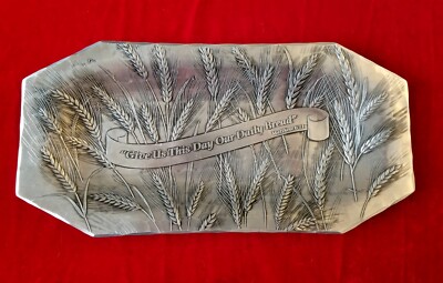 1970s Wendell August Forge Bread Serving Tray Wheat Bible verse Matthew ...