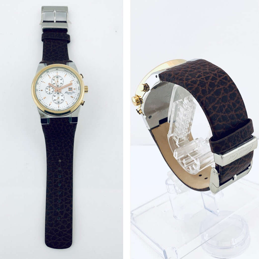 Kenneth Cole Men's KC1915 Multifunction Dress Sport Two tone Leather ...