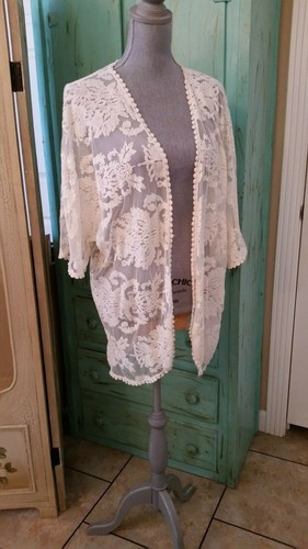 CATO, BEIGE, LACEY LONG, OPEN COVER-UP/TOP WITH DOLMAN SLEEVES, SIZE ...
