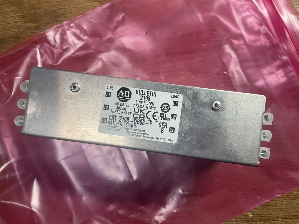 New Open Box Allen Bradley Bulletin Line Filter Cat No. 2198-DB08-F ...