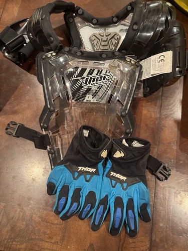 Thor Racing Youth Chest Protector & Dirt Bike Gloves Set | eBay