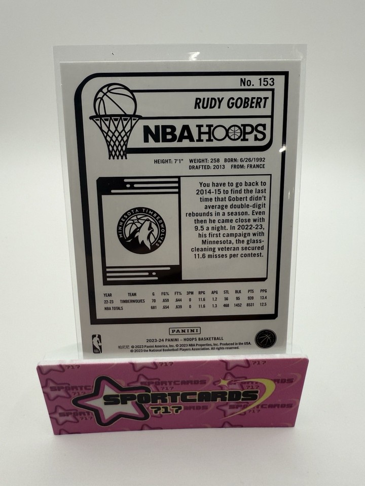 2023-24Panini NBA Hoops Rudy Gobert Green /99 Minnesota Twolves | eBay