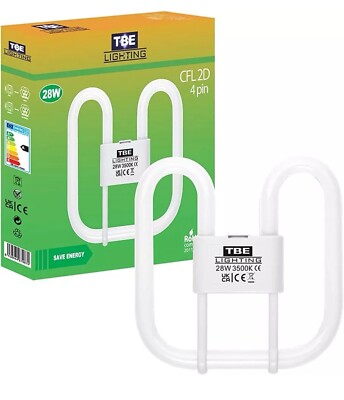 1x TBE Lighting 28w 2D 4-PIN CFL Energy Saving Lamps - DD Fluorescent ...