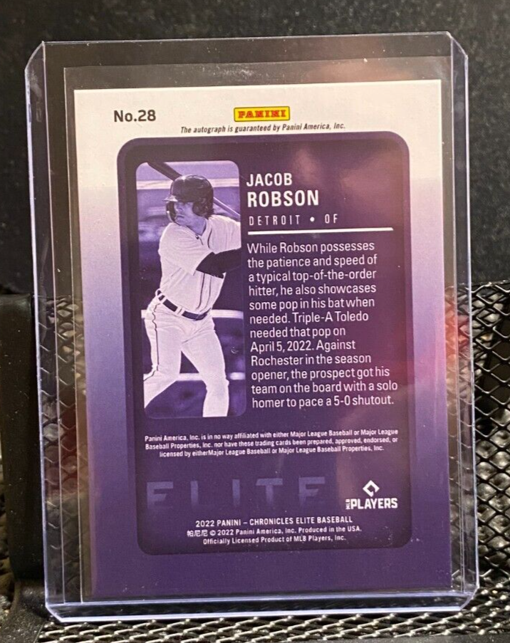 Jacob Robson 2022 Chronicles Elite Rookie Auto (RC) - Tigers | eBay