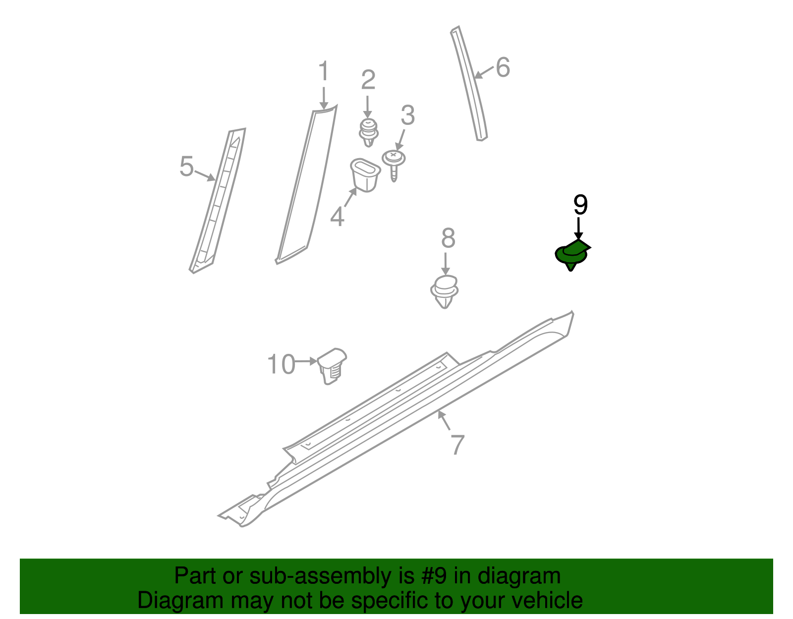 MINI Cooper R57 R59 Set of 10 Genuine Clip for Door Sill Cover ...