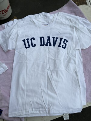 (NEW) Champion UC Davis T-Shirt Collegiate Shirt UCD Aggies Small White ...