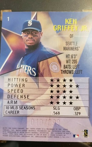 1999 Topps Stars - Foil #1 Ken Griffey Jr /299 for sale online | eBay
