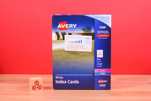 Avery 5388 Printable 3"x 5" Index Cards for Laser & Inkjet Printers ...