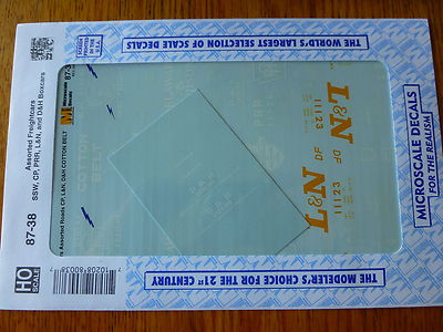 Microscale Decal HO #87-38 Asst. Freight - SSW, PRR, L&N, D&H Boxcars ...