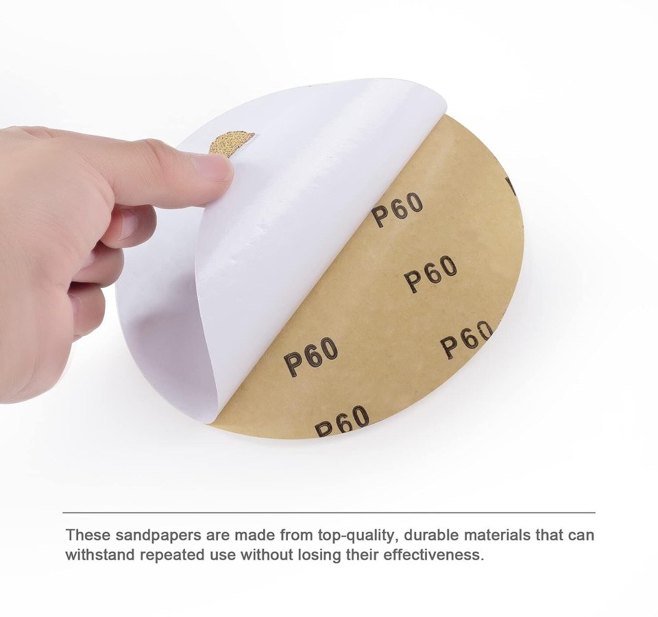 50x 6 inch PSA Self Adhesive Sanding Discs Orbital DA Sander Paper 40 ...