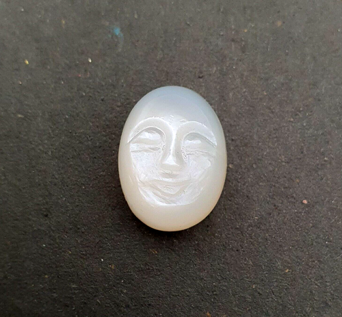 Natural White Moonstone Hand Carved Face Loose Gemstone 17x22 MM 33 CT ...
