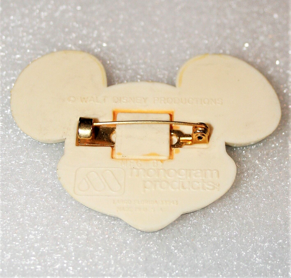 Vintage Walt Disney Mickey Mouse Classic Plastic Button Pin 1970s Nice ...
