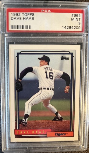 1992 Topps #665 Dave Haas RC PSA 9 MINT Detroit Tigers Rookie | eBay