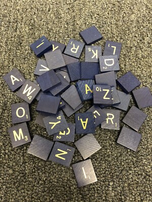 3 Scrabble 50th Anniversary Collectors Game Blue Tiles Gold Letters ...