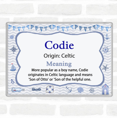 Codie Name Meaning Jumbo Fridge Magnet Nautical | eBay UK
