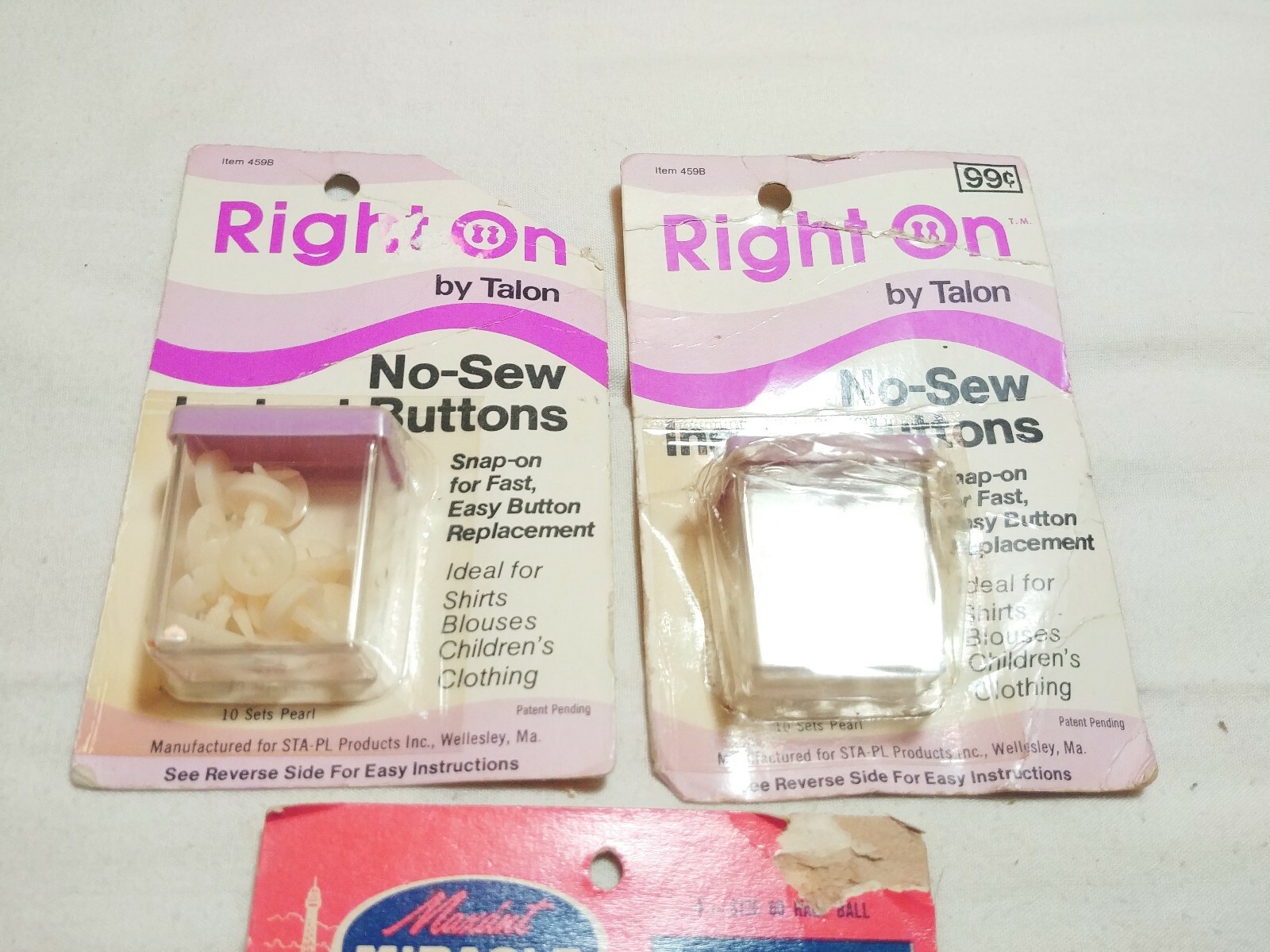 2 Packs Right On No Sew Instant Buttons and Maxant Miracle Covered ...