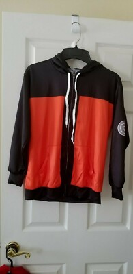 NWT Lightinthebox Men's Polyester Black/Orange Zip Up Hoodie - size Men ...