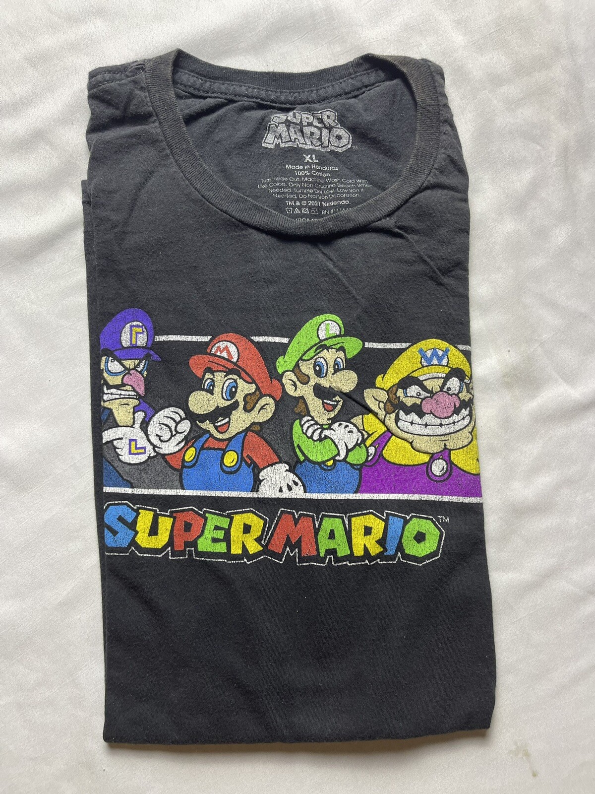 Super Mario Bros Graphic T Shirt Mario Luigi Wario Wa… - Gem