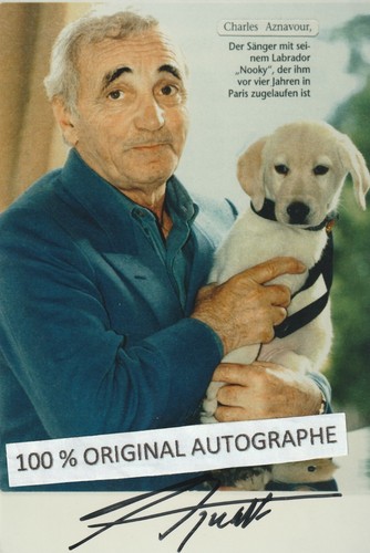 CHARLES AZNAVOUR : Signed Etoile World / Autograph Original Authentic ...