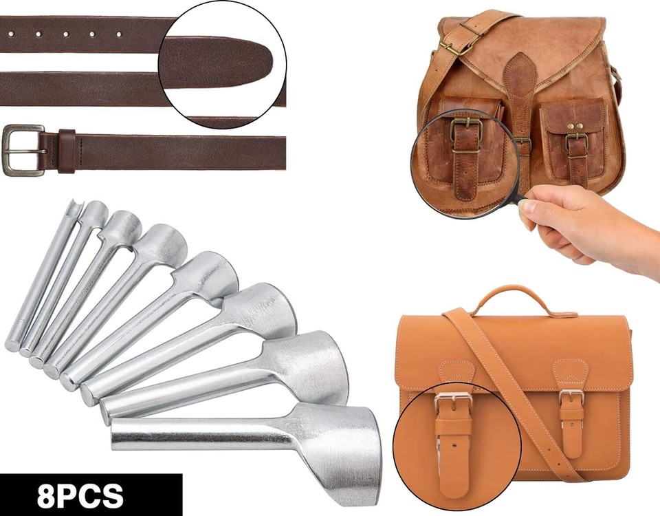 7Pcs Arc-Shaped Punch Leather Craft Half-Round Cutter Punch for Strap ...