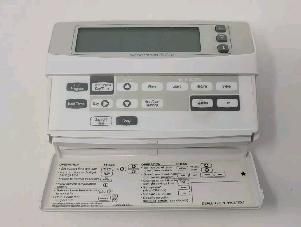 Honeywell Chronotherm IV Plus Programmable Thermostat T8600D2069 | eBay