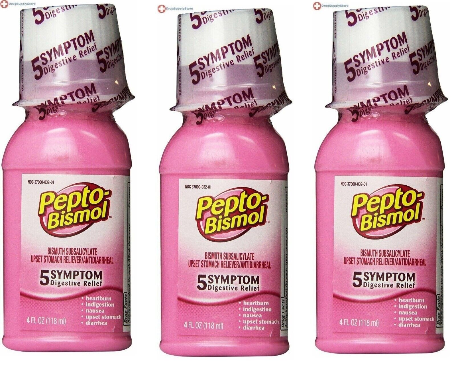 Pepto-Bismol Original AntiDiarrheal Upset stomach Liquid 4 Oz X 3 Packs ...
